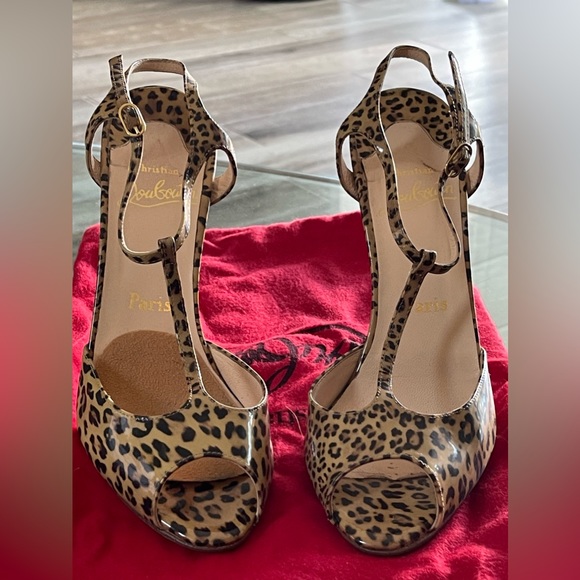Christian Louboutin | Shoes | Christian Louboutin Patent Leopard Senora ...